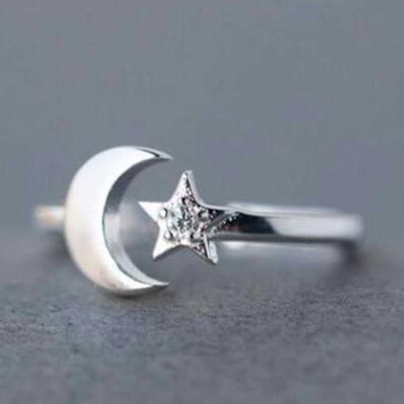 Sterling Silver Moon and Star Ring – Godfullness
