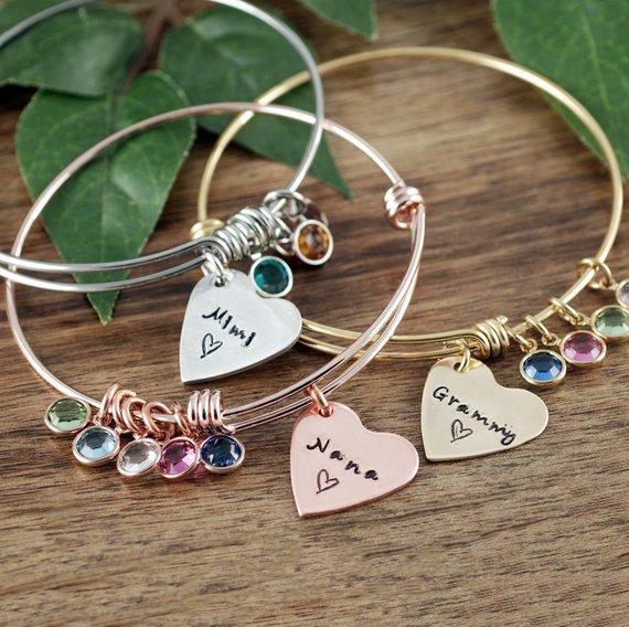 Birthstone charm bracelet for grandma store