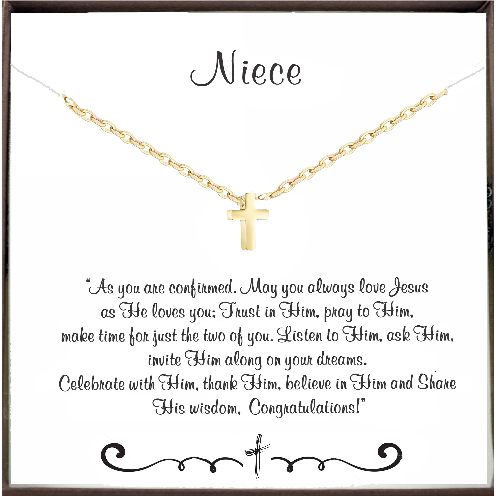 Confirmation Cross Necklace for Niece – Godfullness
