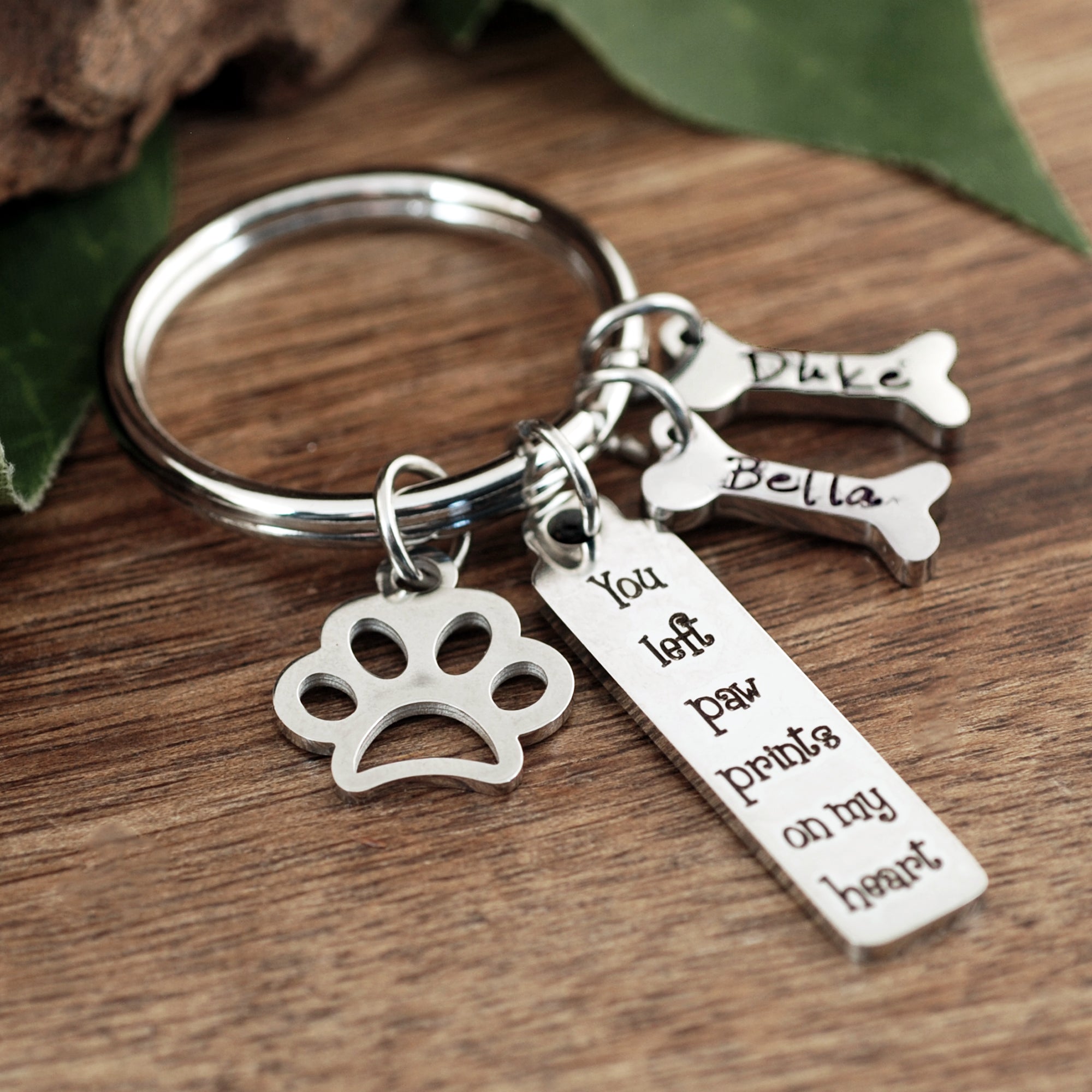 Personalized Pet Memorial Keychain with Dog Bones – Godfullness