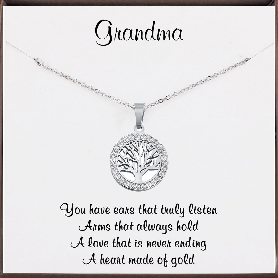 Grandma family tree necklace store